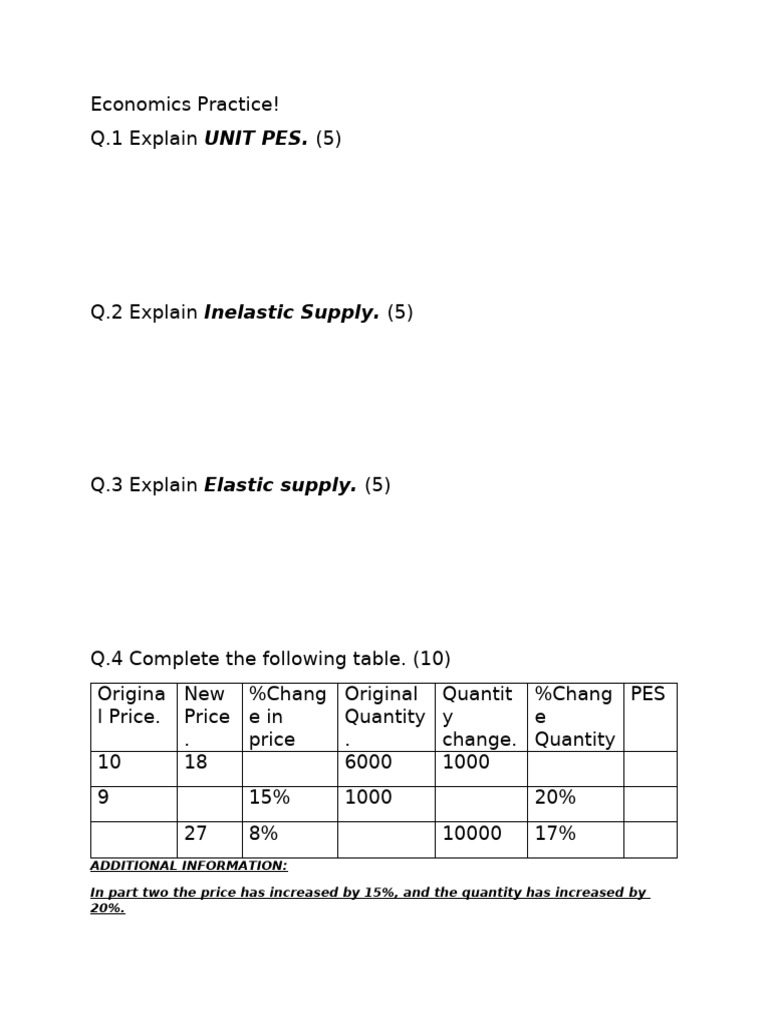 Price Elasticity of Supply! | PDF
