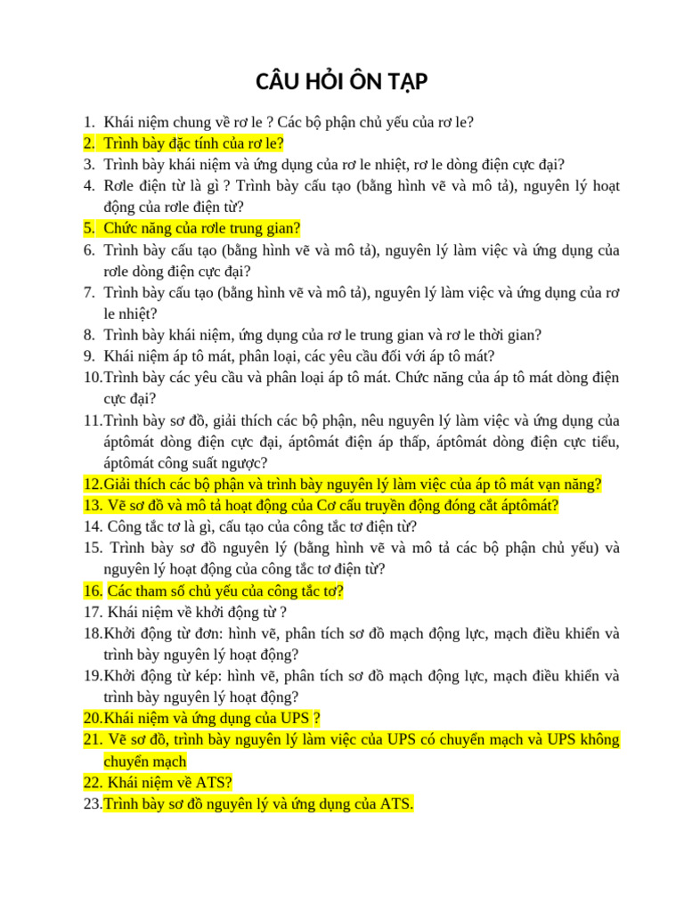 Cau Hoi On Tap KCD - 2024 | PDF