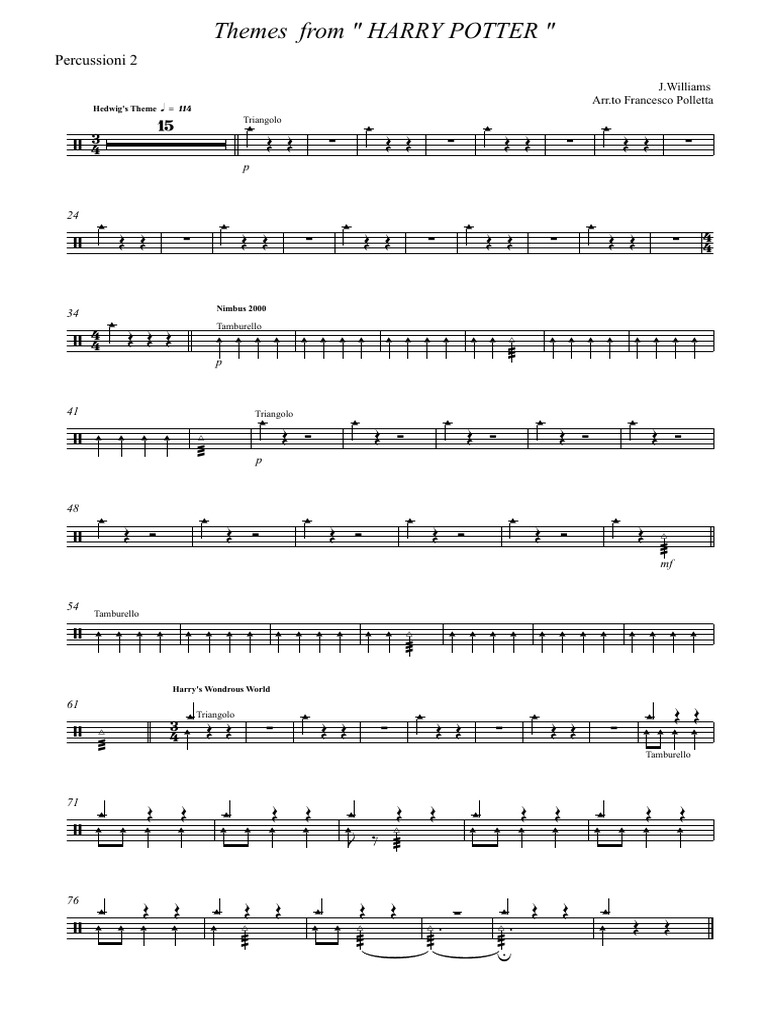 Thèmes de Harry Potter pour Percussion | PDF | Harry Potter