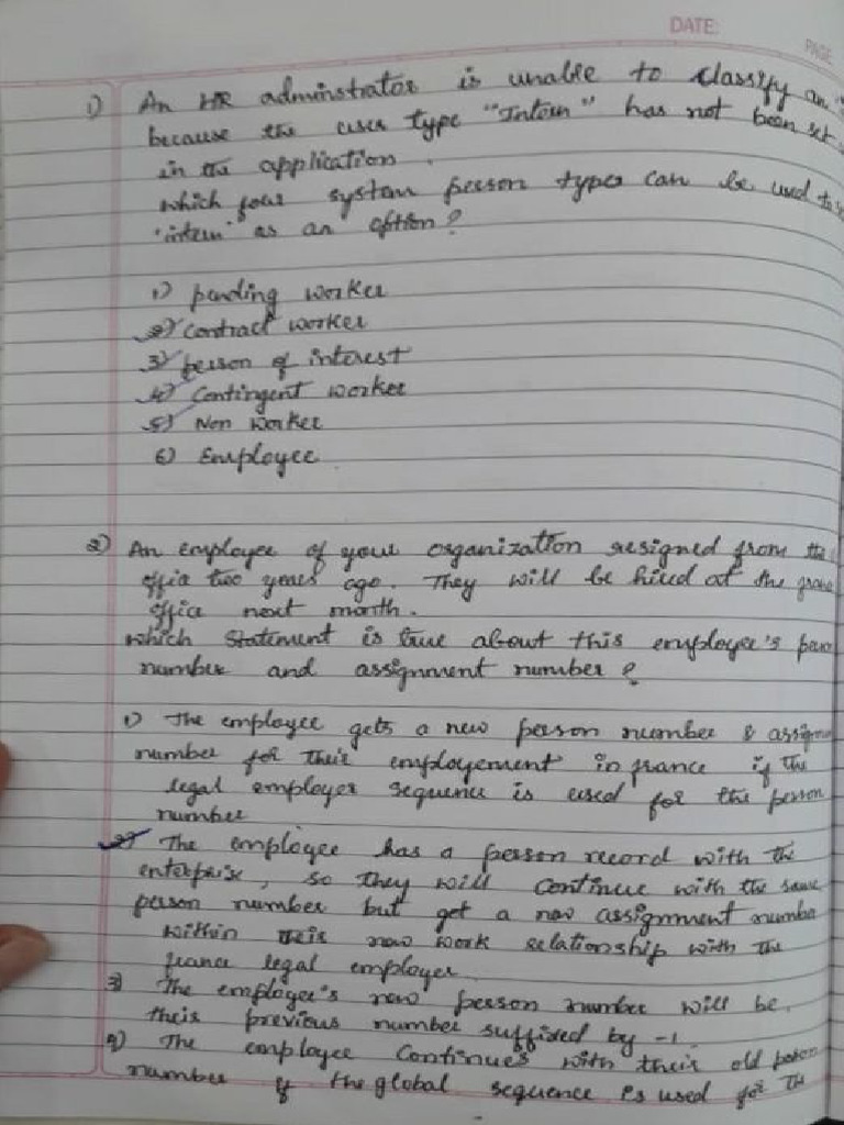 Oracle Core HR Exam MCQ | PDF