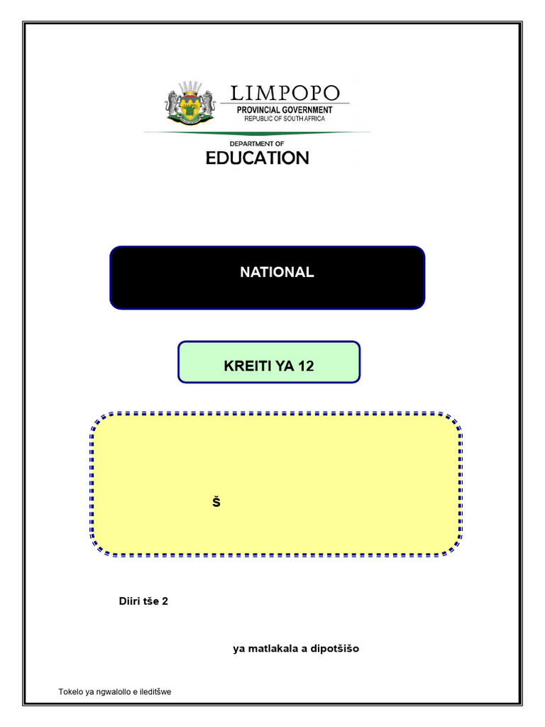 Sepedi HL Grade 12 P2 (Assignment) | PDF