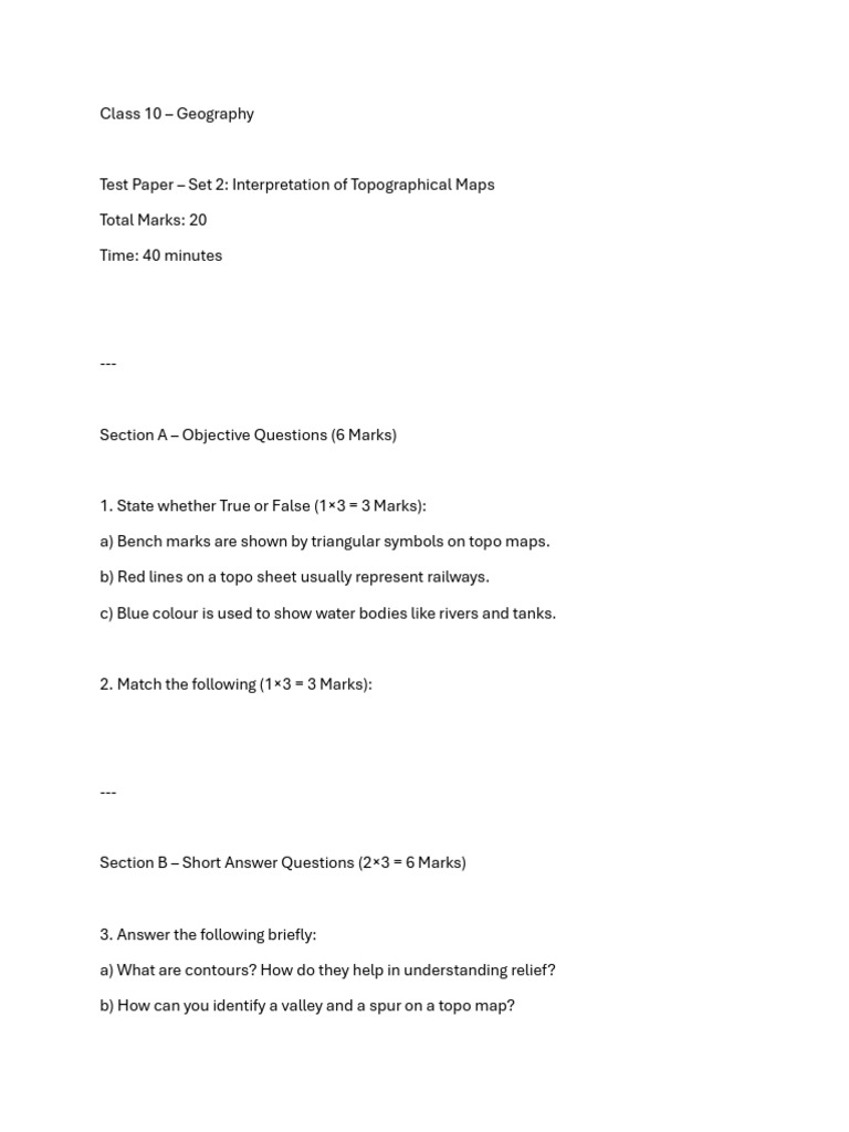 10th Geography Topo | PDF