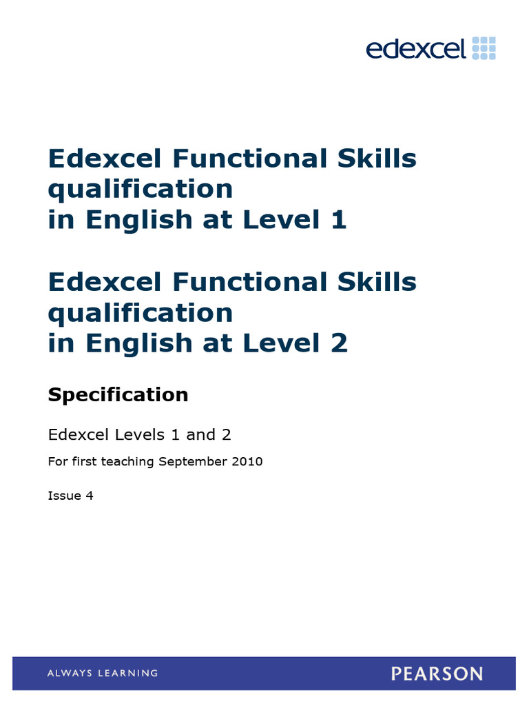 Functional Skills English Level 1 2 Issue 4 | PDF | Verification And ...