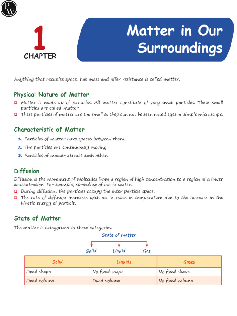 Matter in Our Surroundings _ Handwritten Notes __ Neev 2026 | PDF ...