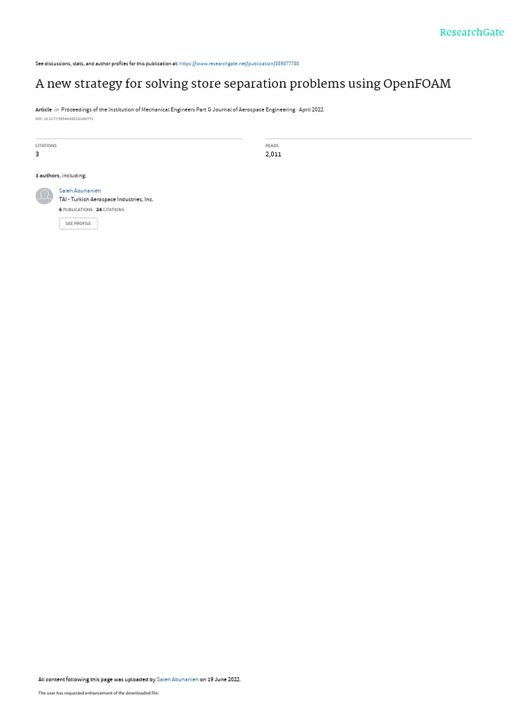 A New Strategy For Solving Store Separation 2022 Paper | PDF | Computational Fluid Dynamics ...