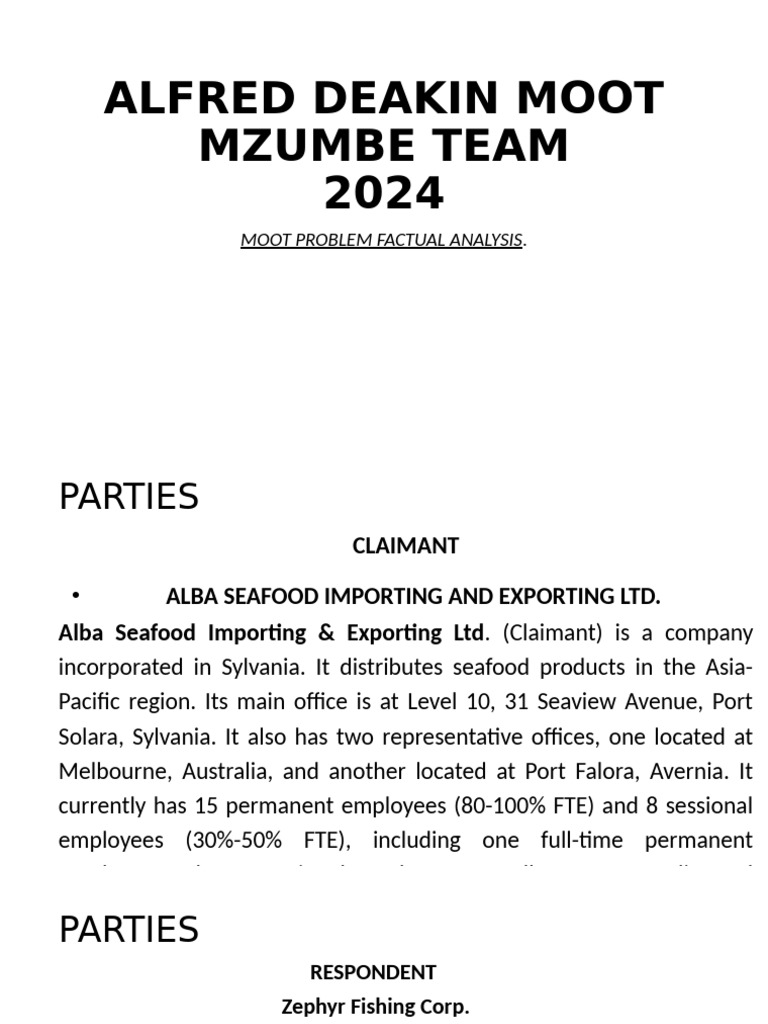 Alfred Deakin Moot 2024 Case Analysis | PDF
