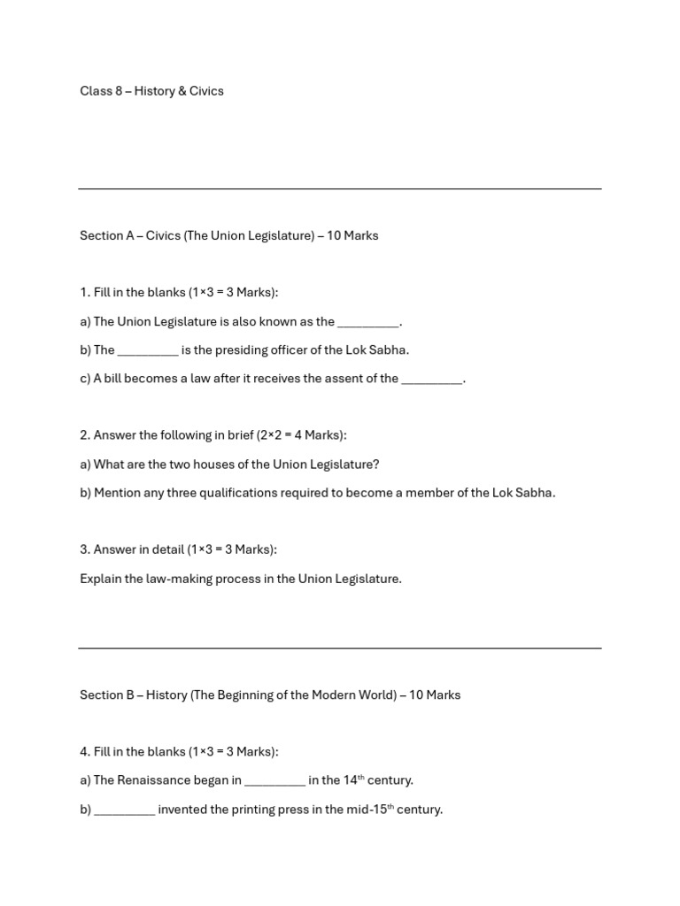 8 History Civics | PDF