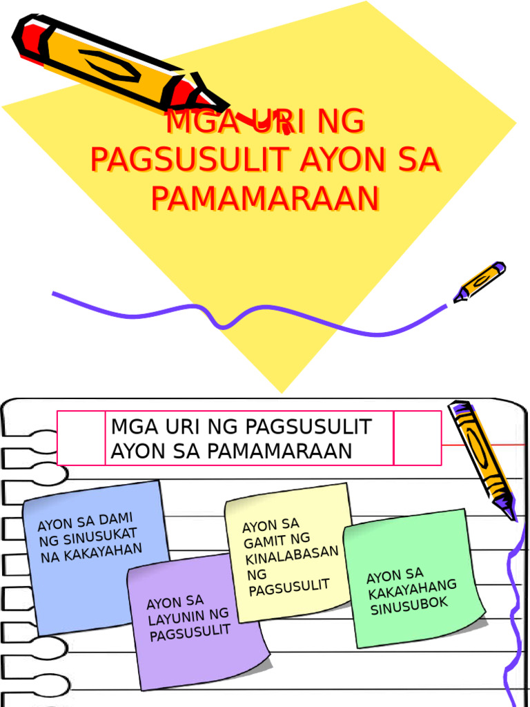 Mga Uri NG Pagsusulit Ayon Sa Pamamaraan | PDF
