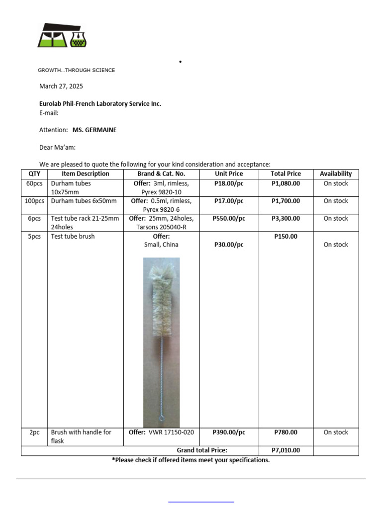 20250327-Durham Tubes 10x75mm, Etc | PDF