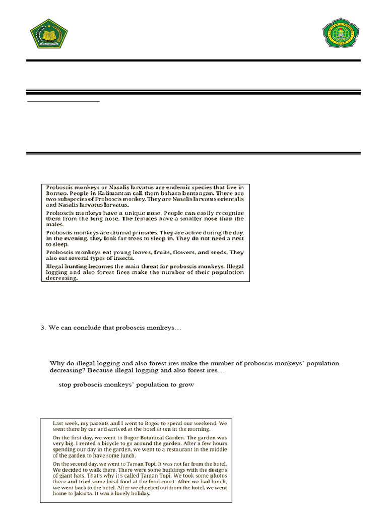 Soal Uas Bahasa Inggris Kelas 9 Semester Ganjil | PDF | Orangutan | Komodo Dragon