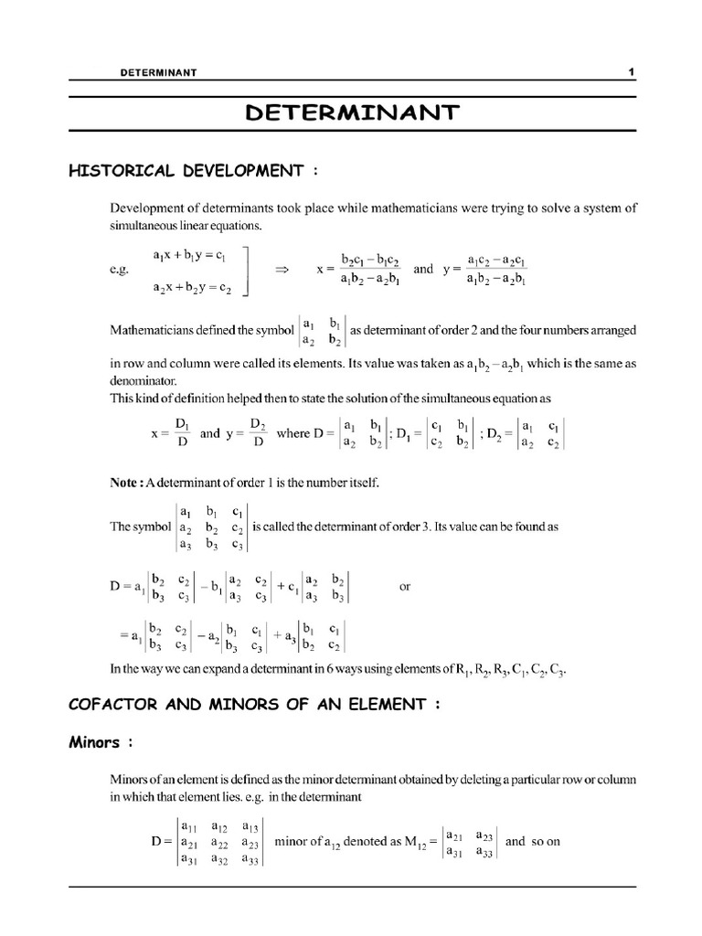 Determinants & Matrices | PDF
