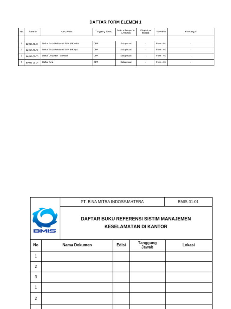 FORM ELEMEN 1 (oke) - | PDF