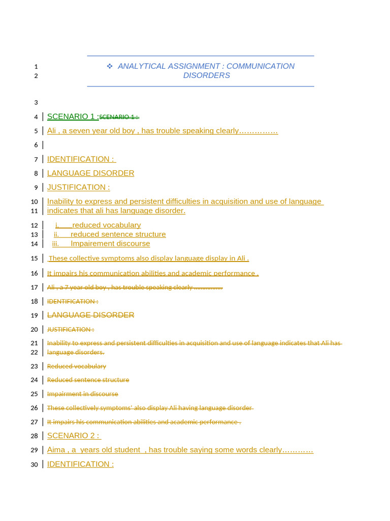 Communication Disorders Psy404 | PDF | Speech | Stuttering