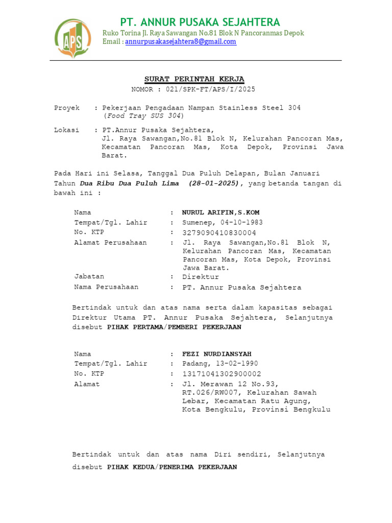 SPK - Food Tray SUS 304 - BGN - 2025 | PDF