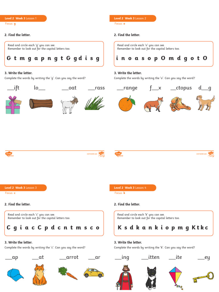Level 2 Week 3 Pupil Workbook | PDF