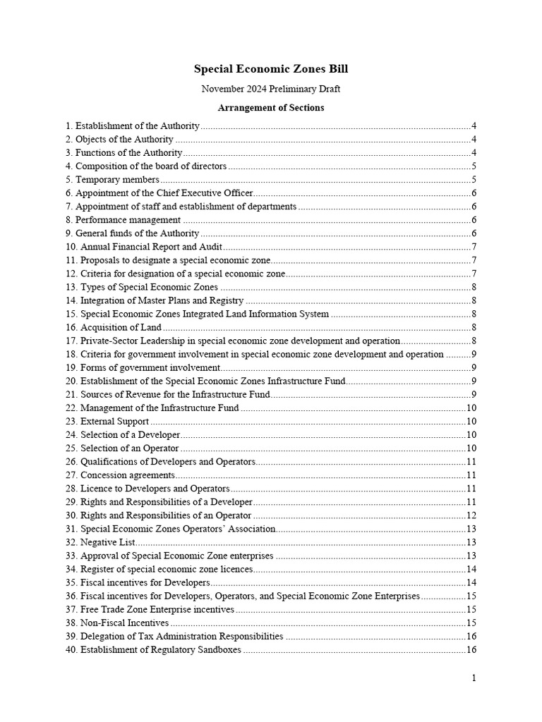 Special Economic Zones Bill Overview | PDF | Tax Exemption | Taxes