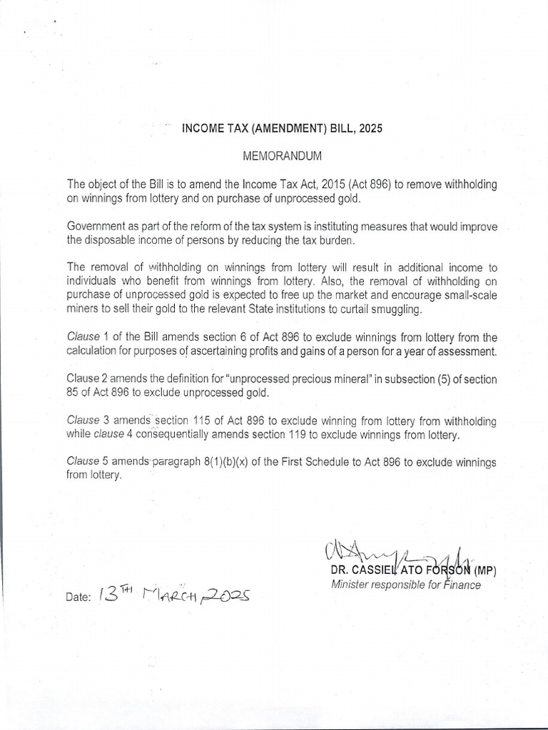 Income Tax (Amendment) Bill, 2025 | PDF