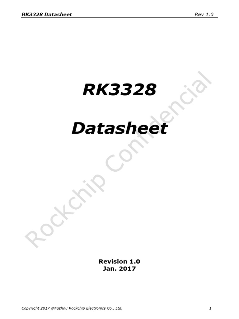 Rockchip RK3328 Datasheet V1.0-20170117 | PDF | Cpu Cache | Usb