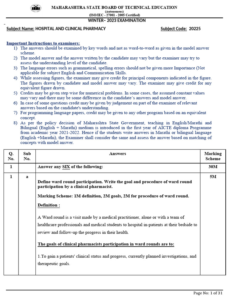 Hospital and Clinical Pharmacy | PDF | Pharmacy | Alanine Transaminase