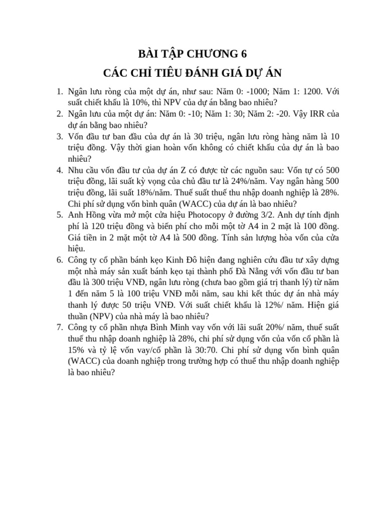 Bài tập ch6 | PDF