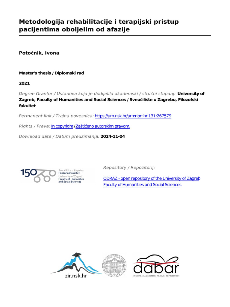 Afazija - Rehabilitacija | PDF