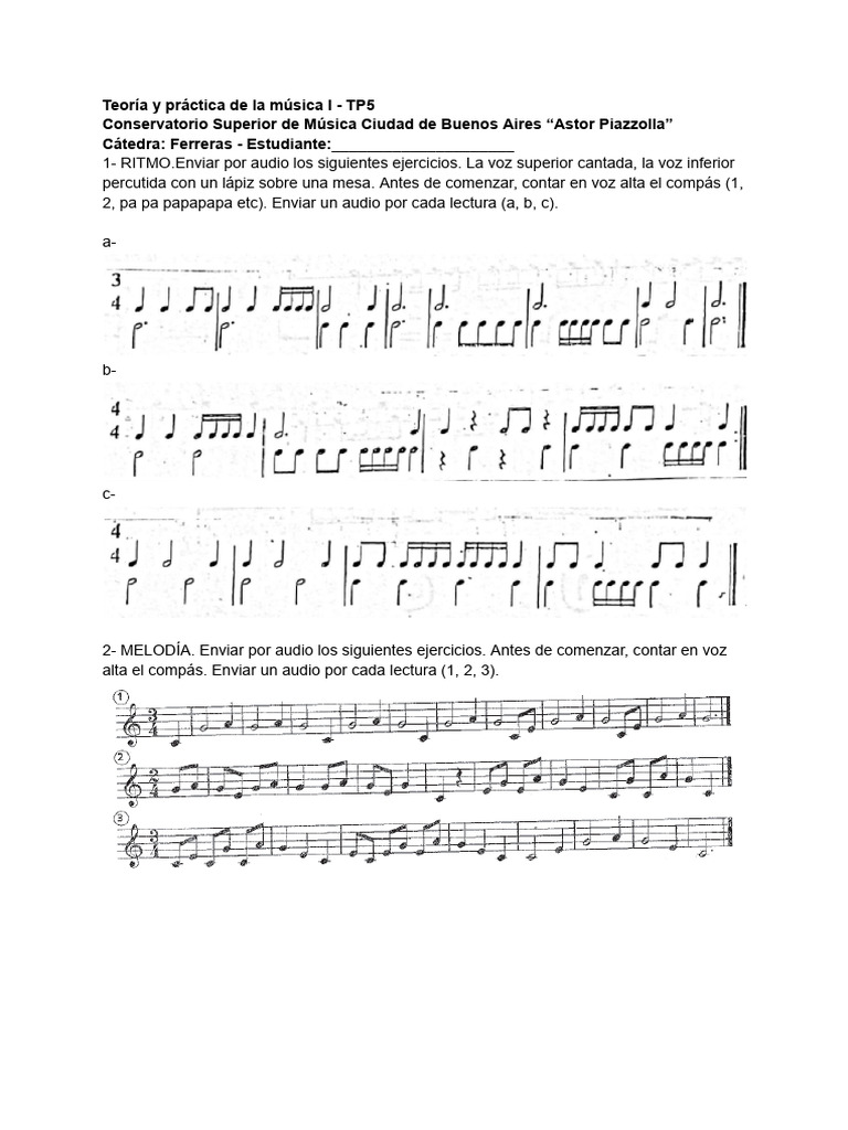 Teoría y Práctica de La Música I - TP5 | PDF