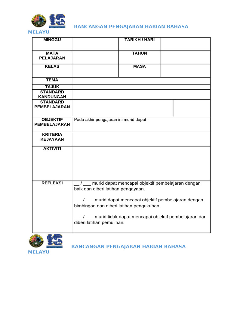 RPH BM SESI 2023 DAN CONTOH LENGKAP PENULISAN RPH Terkini LG | PDF
