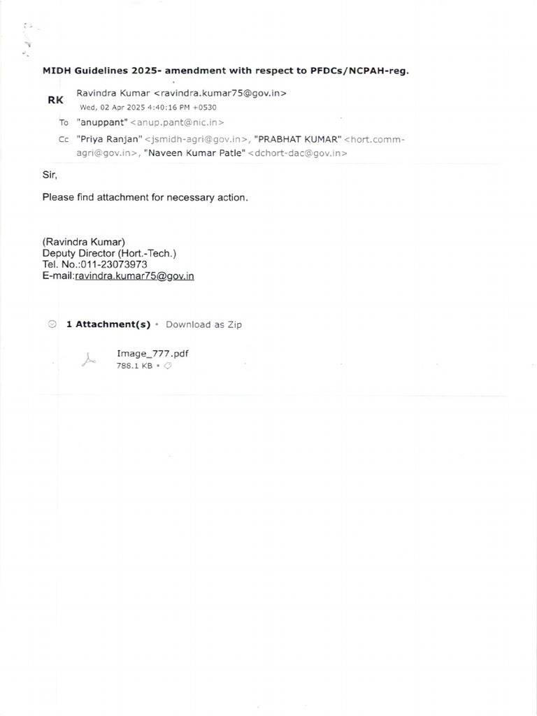 MIDH 2025 Guidelines Amendment Notice | PDF | Agriculture | Botany