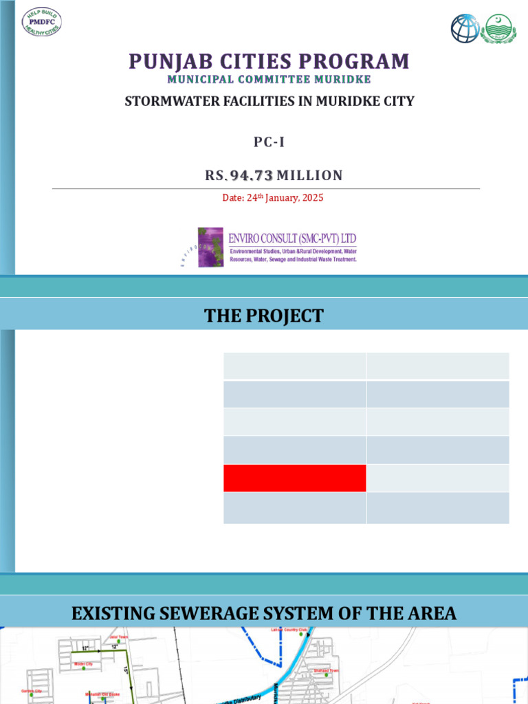 01-PC-I Presentation Muridke With Imp Schedule | PDF | Sanitary Sewer ...