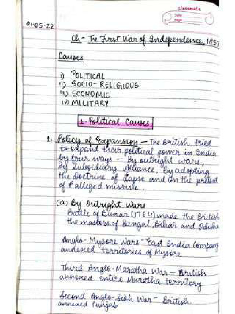 ICSE History and Civics Class X Handwritten Notes PDF 11 320 | PDF