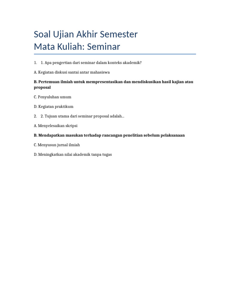Pengertian dan Tujuan Seminar Akademik | PDF