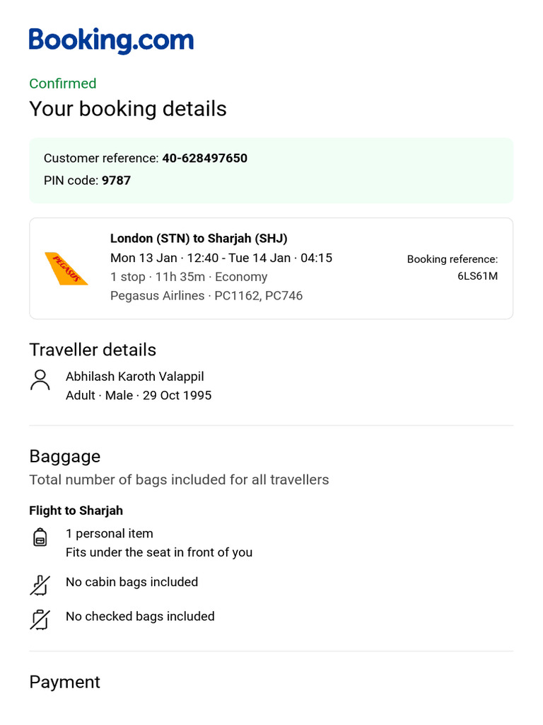 40 628497650 Booking Details | PDF