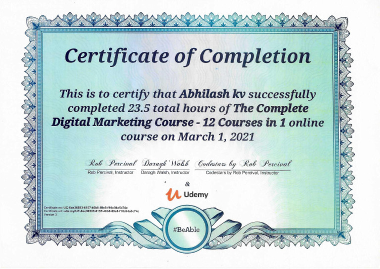 Cetificate Digital Marketing | PDF