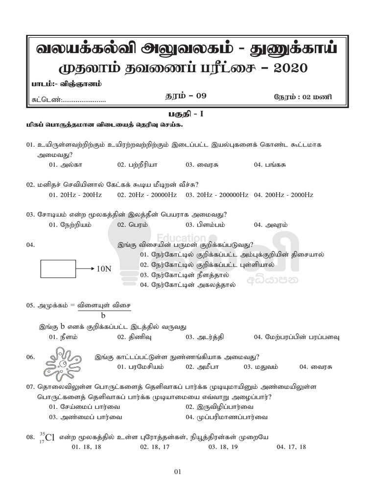 Gr9 Ta Science 2020 Term 1 | PDF