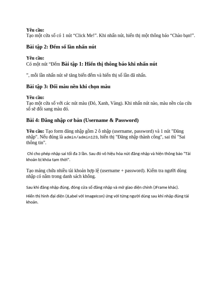 Bai Tap Java Swing | PDF