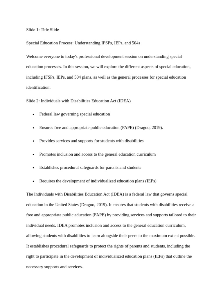 Special Education Process | PDF | Individualized Education Program ...