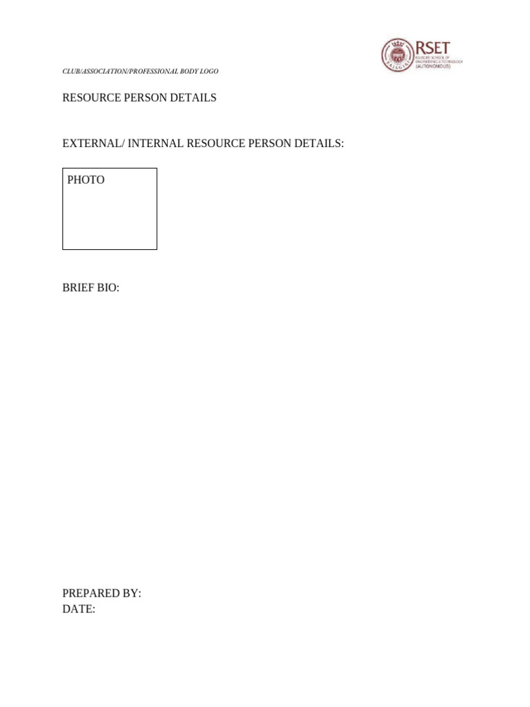 Resource Person Details | PDF