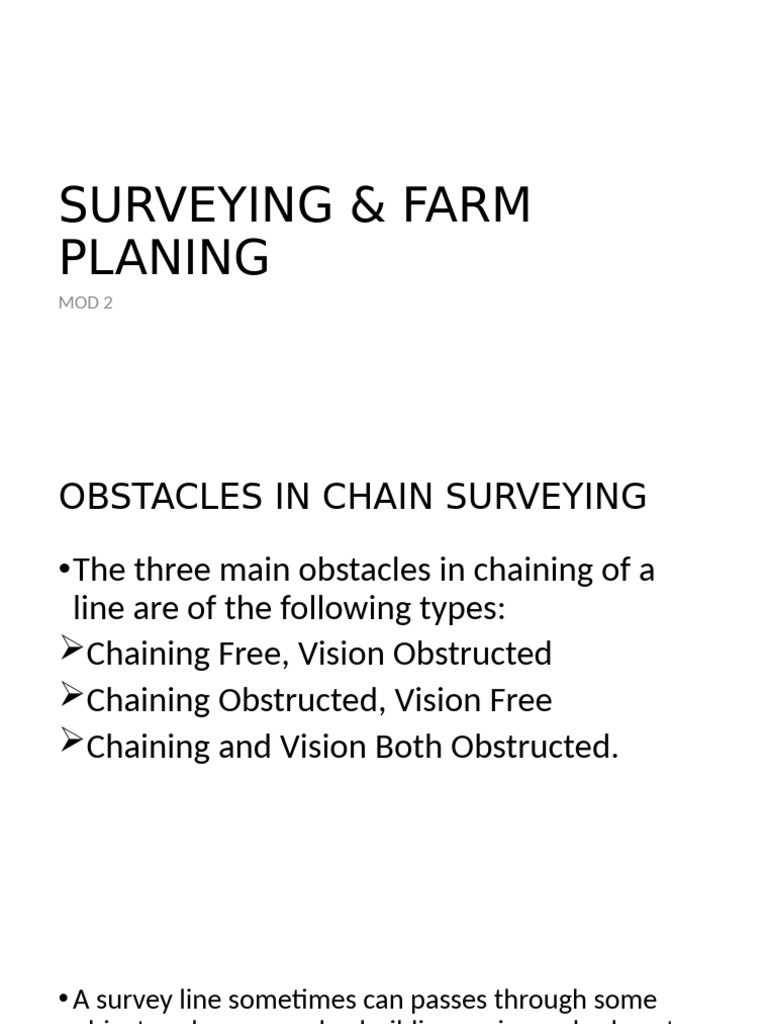 Obstacles in Chain Surveying | PDF | Perpendicular | Surveying