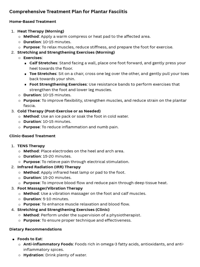 Comprehensive Treatment Plan For Plantar Fasciitis | PDF | Foot | Massage