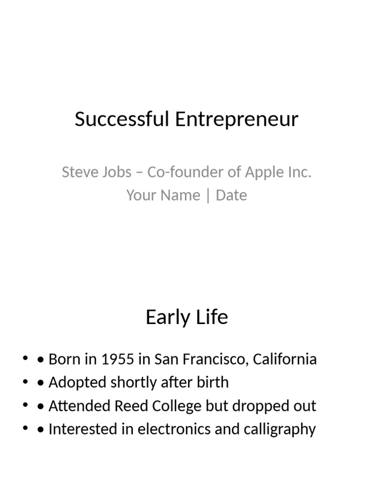 Steve Jobs 9 Slide Presentation | PDF