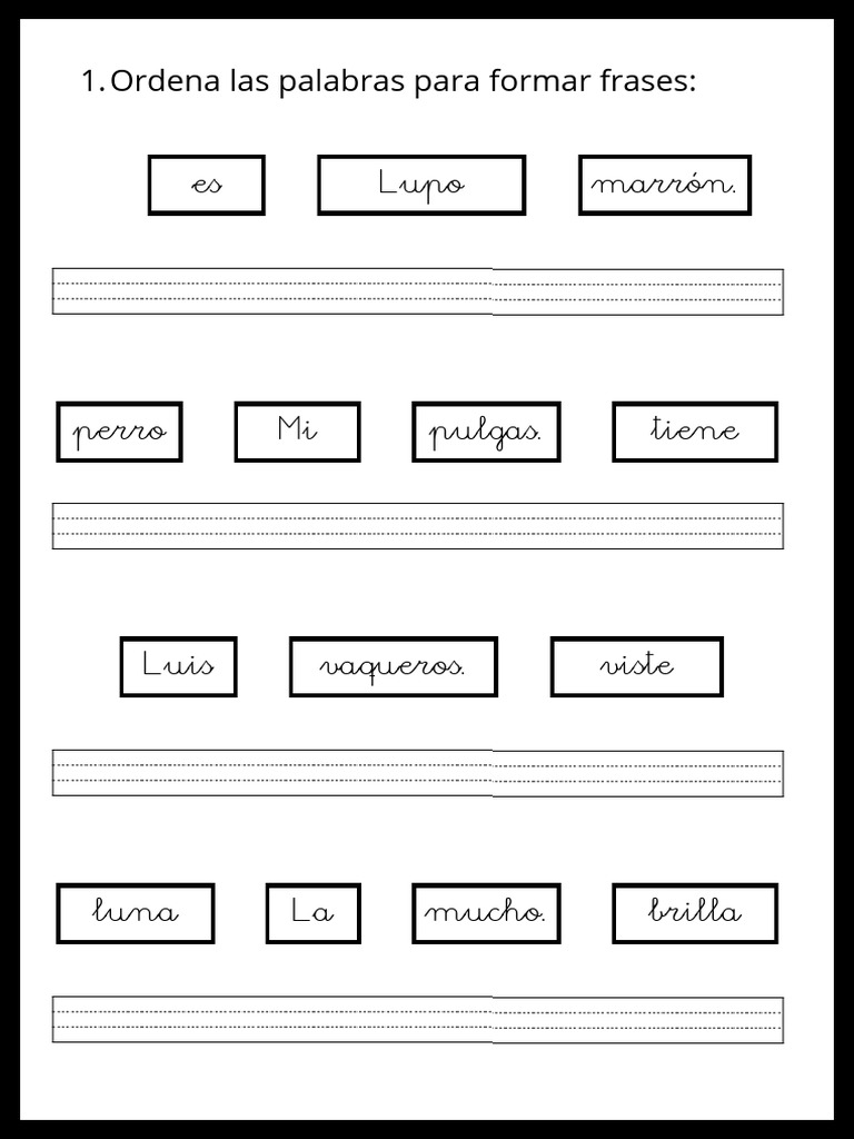 Ordena Las Palabras para Formar Frases | PDF