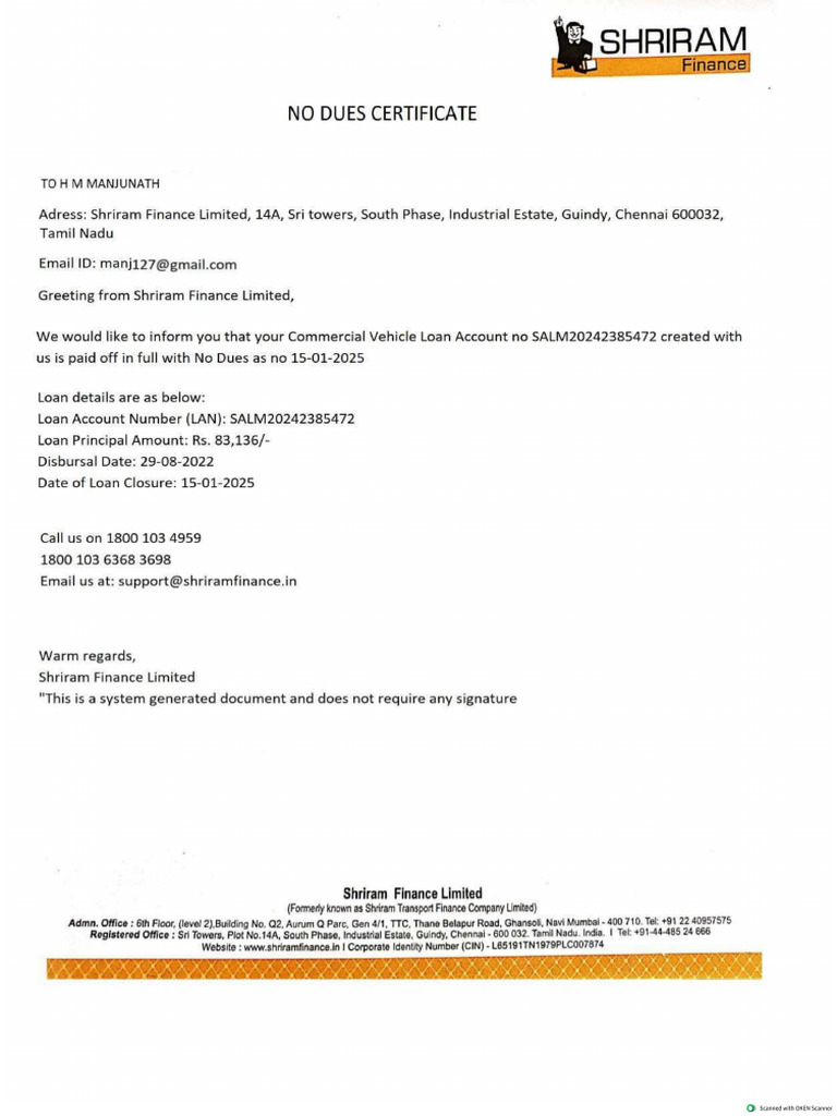 Two Wheeler Noc | PDF