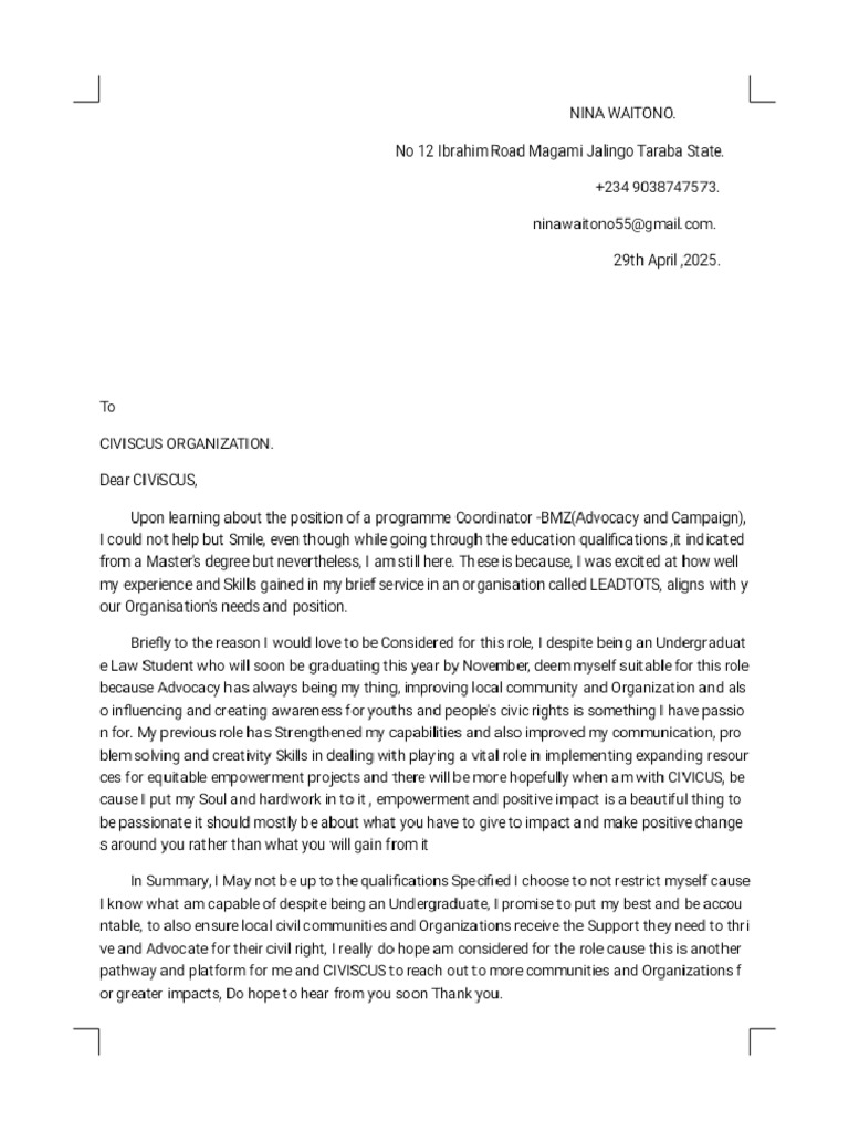 NINA WAITONO Cover letter_Phoenix | PDF