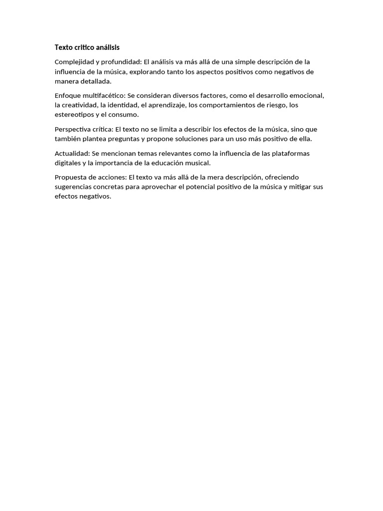 Texto critico análisis | PDF