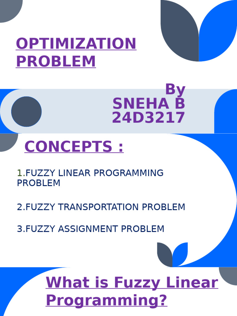 Fuzzy Optimization Problems | PDF | Loss Function | Function (Mathematics)