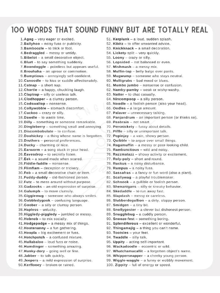 Funny Words | PDF