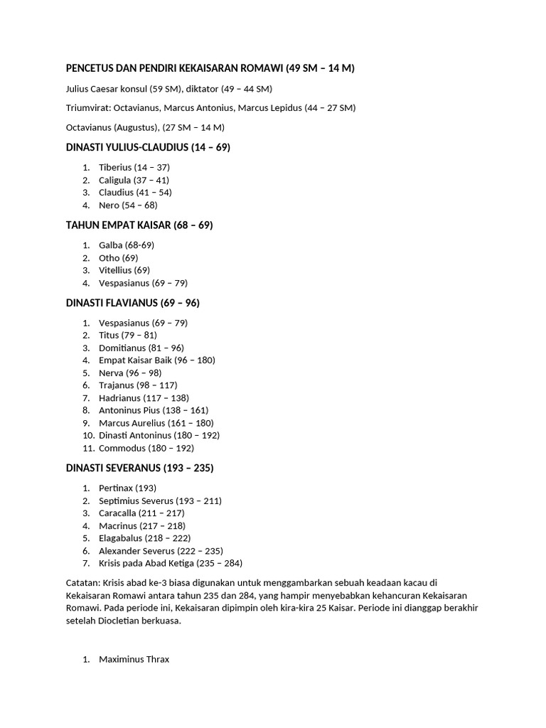 Pencetus Dan Pendiri Kekaisaran Romawi | PDF