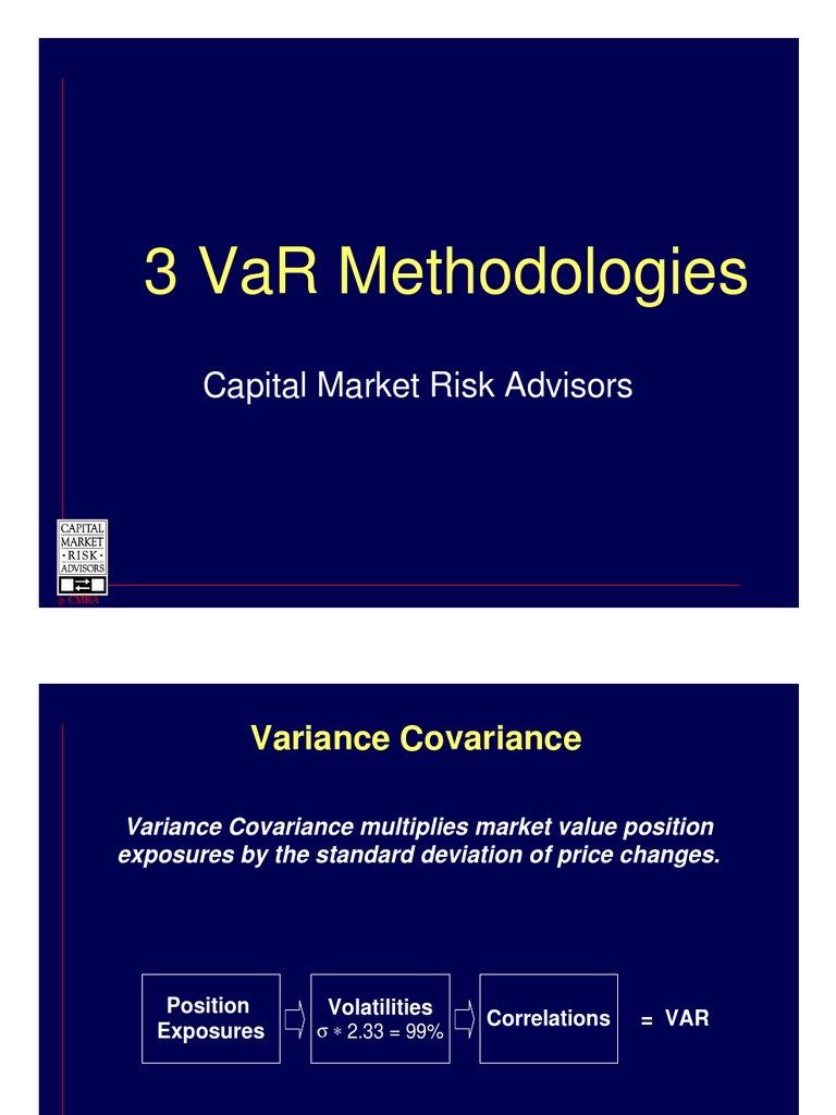 3 Var Methodologies: Capital Market Risk Advisors | PDF