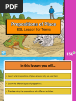Prepositions of Place Exercises | PDF