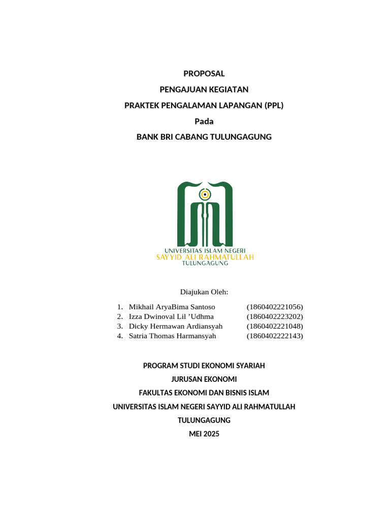 PROPOSAL-PPL-BRI Kantor Cabang Tulungagung | PDF